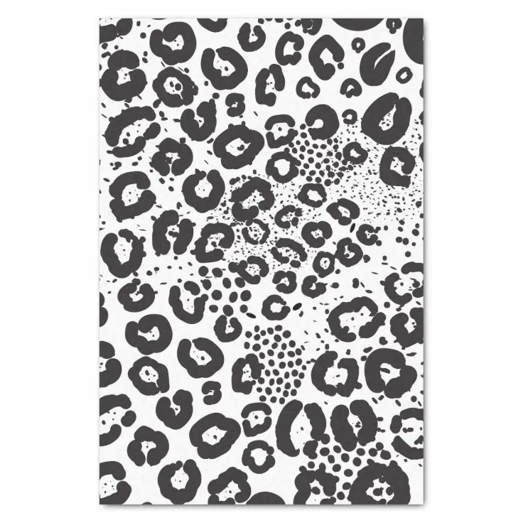 Black White Animal Print Snow Leopard Cheetah Tissue Paper | Zazzle
