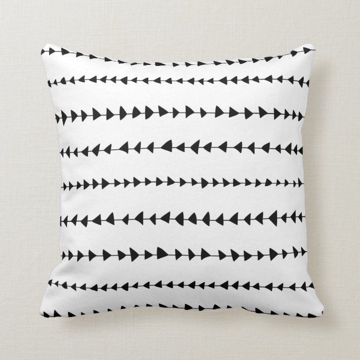 Black White Aztec Arrows Pattern Throw Pillow | Zazzle.com