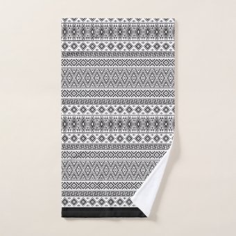 Black & White Aztec Pattern Bath Towel Set | Zazzle