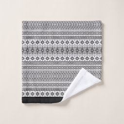 Black & White Aztec Pattern Bath Towel Set | Zazzle