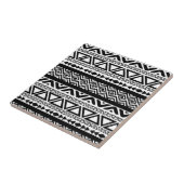 Black White Aztec Tribal Pattern Tile | Zazzle