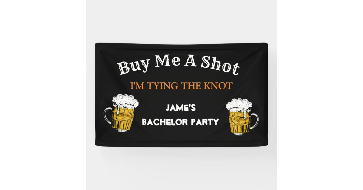 Black White Bachelor Party Backdrop Custom Banner | Zazzle