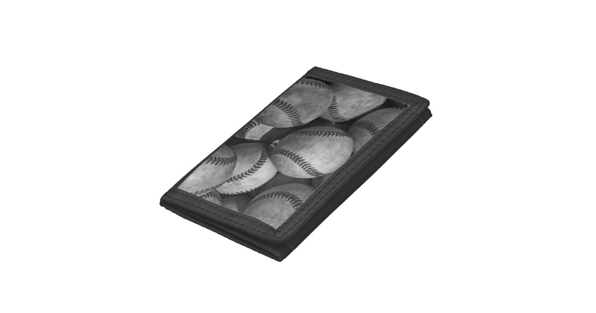 Black & White Baseball Trifold Wallet | Zazzle