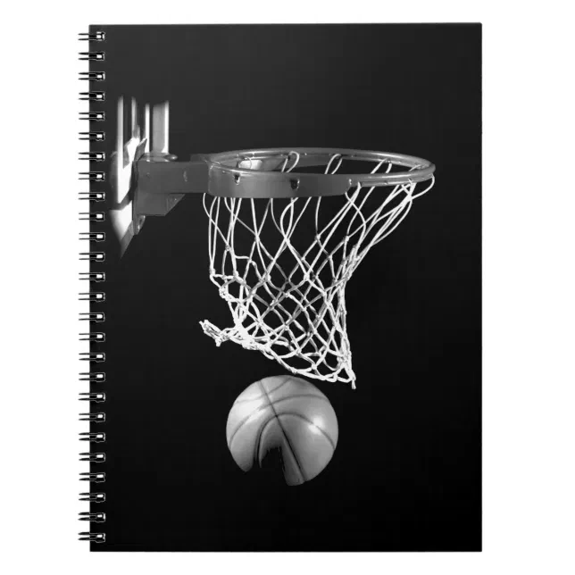 Black & White Basketball Notebook | Zazzle