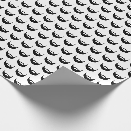 Black white beard birthday men guys wrapping paper | Zazzle