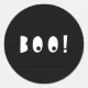 Black & White Boo Spooky Eyes Halloween Classic Round Sticker | Zazzle