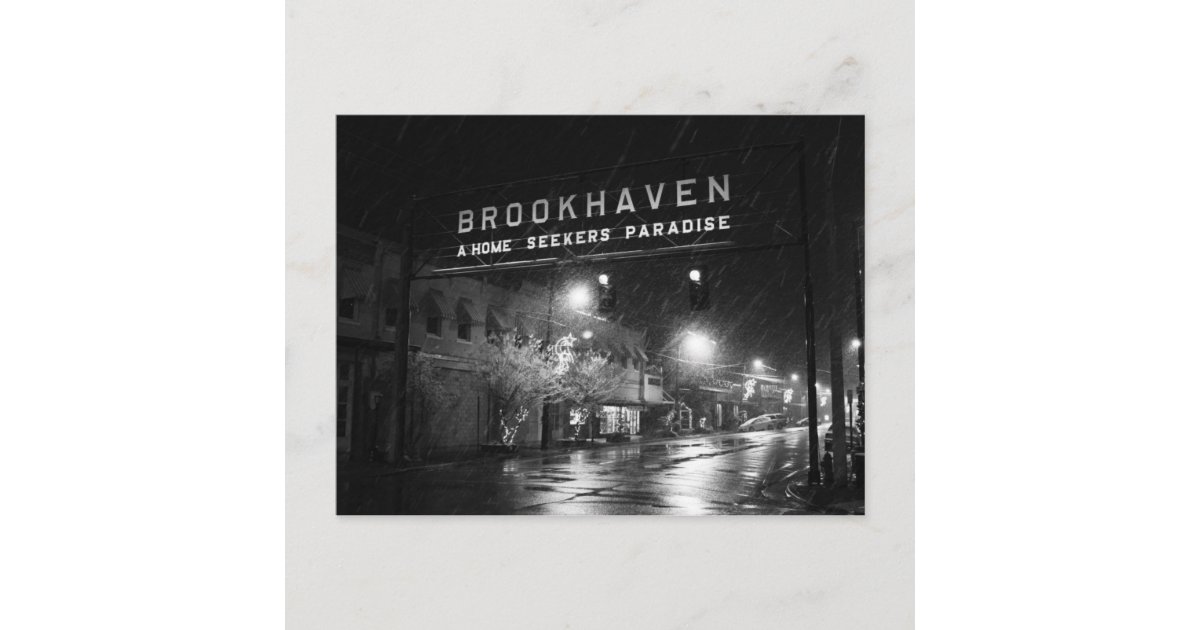 Black & White Brookhaven, Mississippi Town Sign Postcard | Zazzle