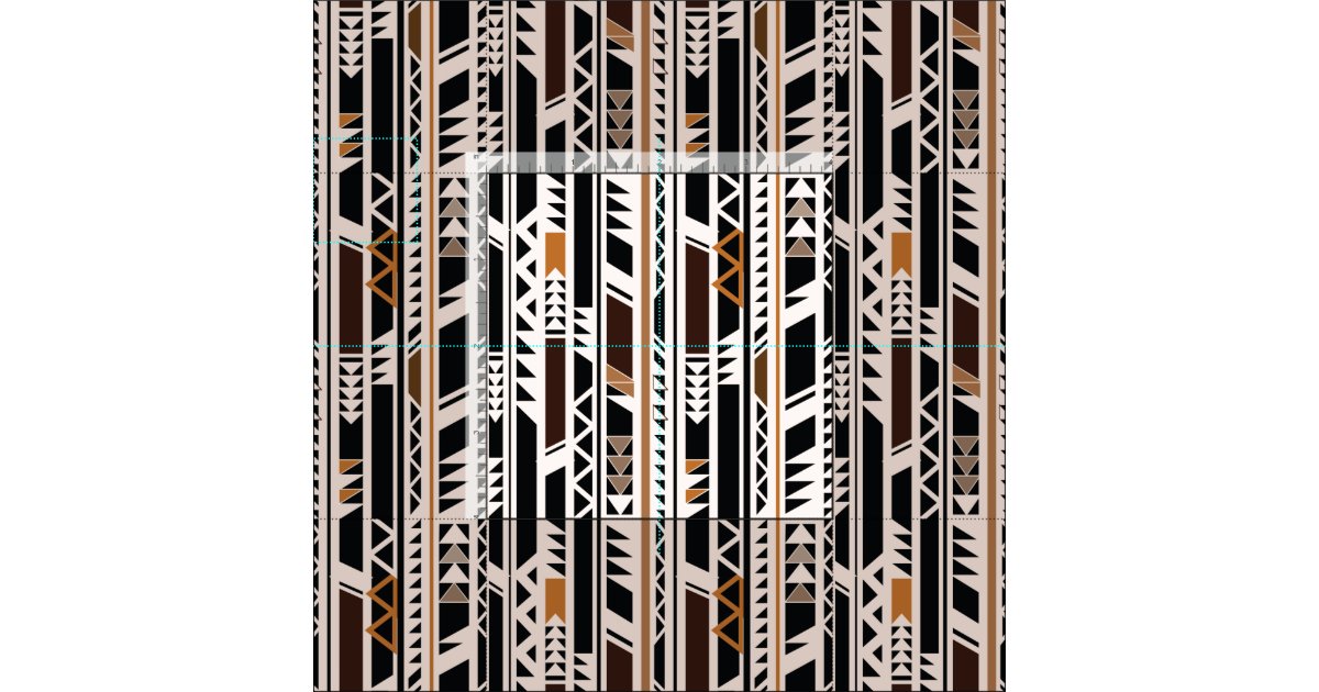 Black, White brown Tribal pattern Fabric | Zazzle