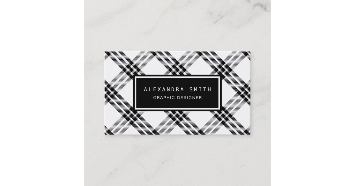 Black & White Buffalo Check Business Card | Zazzle