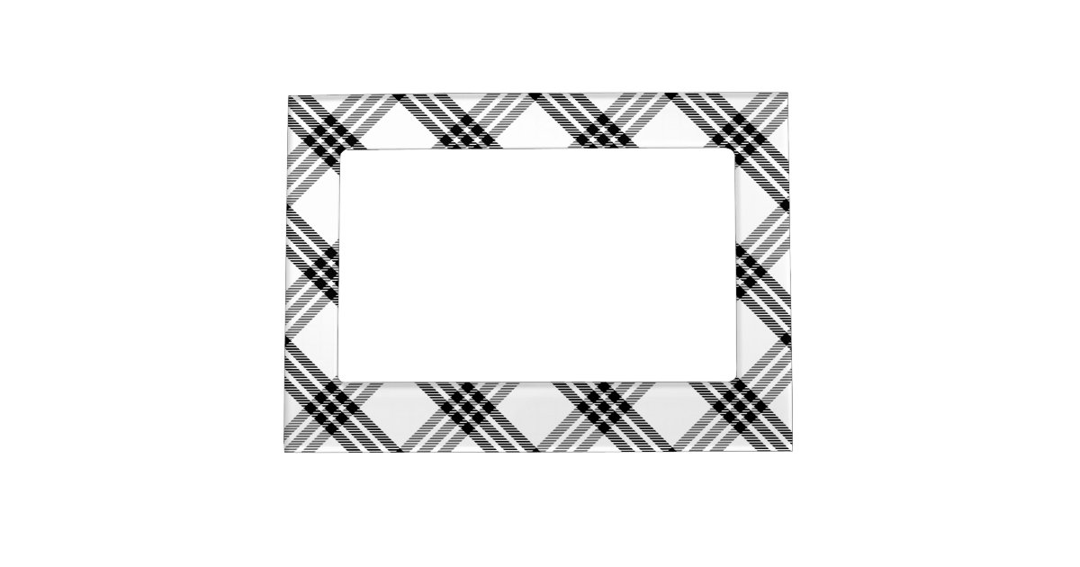 Black & White Buffalo Check Magnetic Photo Frame | Zazzle