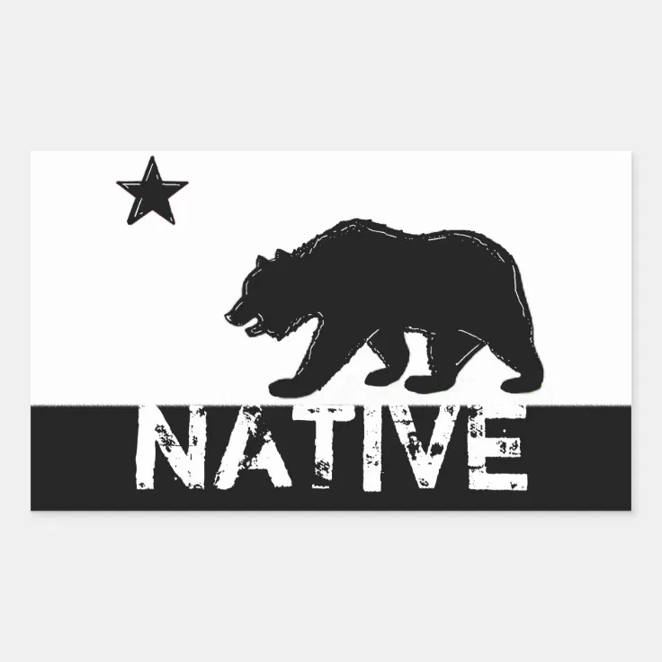 Black white California native state bear stickers | Zazzle