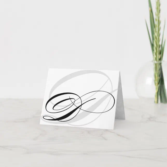 Black & White Calligraphy Initial D Monogram Cards | Zazzle