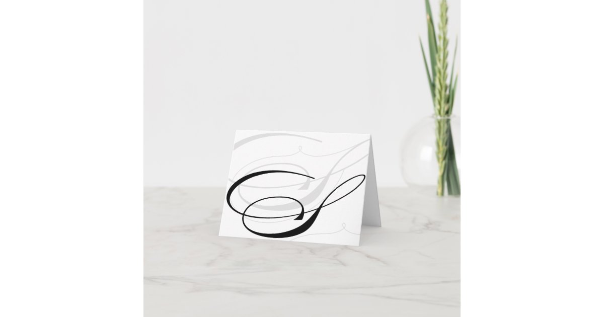 Black & White Calligraphy Initial S Monogram Cards | Zazzle