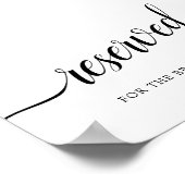 Black & White Calligraphy Wedding "Reserved" Sign | Zazzle
