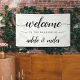 Black & White Calligraphy Wedding Welcome Banner | Zazzle