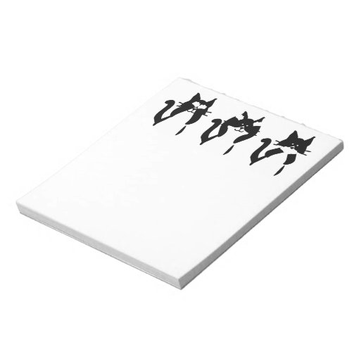 Black & White Cats | Three Wise Kitties Notepad | Zazzle