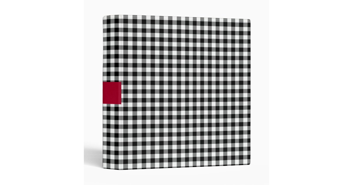 Black White Check Binder | Zazzle