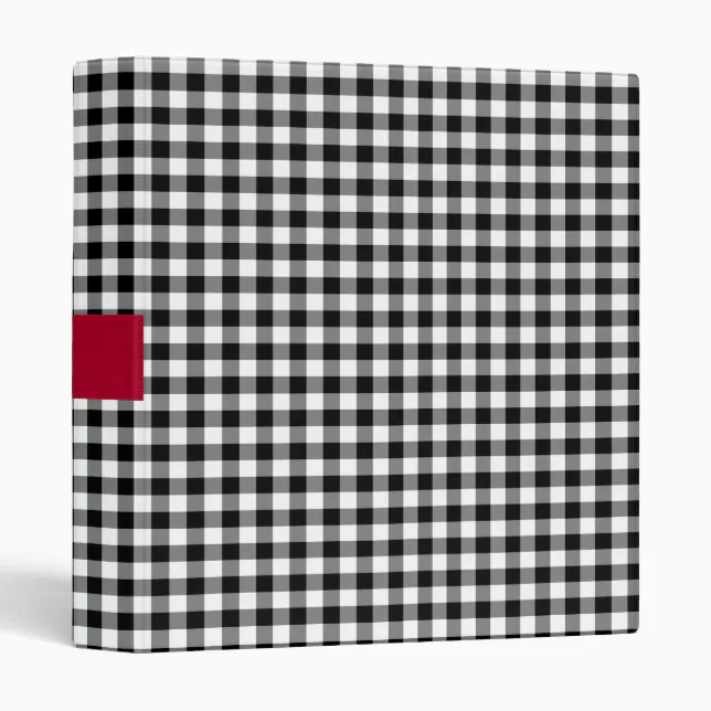 Black White Check Binder | Zazzle