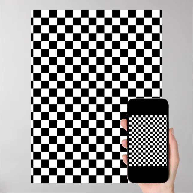Black & White Checkerboard Poster | Zazzle