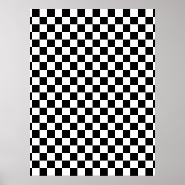 Black & White Checkerboard Poster | Zazzle.com