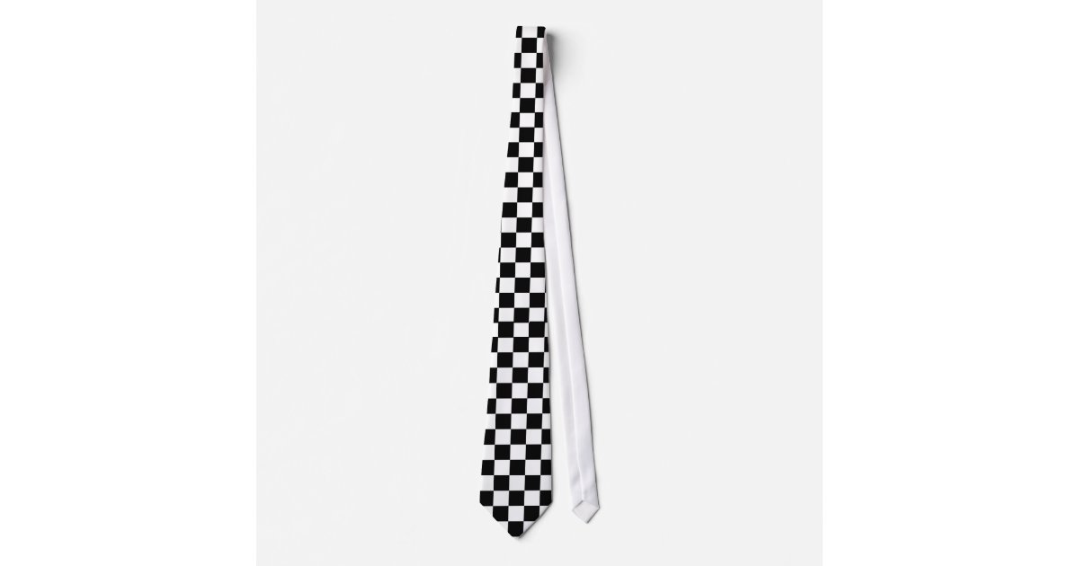 Black & White Checkerboard Tie | Zazzle