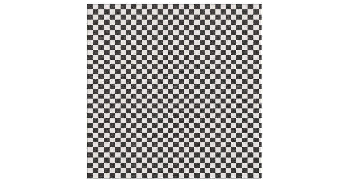Black & White Checkered Checks Fabric | Zazzle