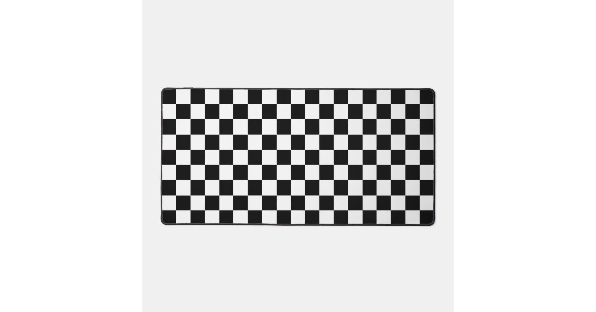 Black & White Checkered Desk Mat | Zazzle