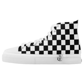 Black White Checkered Pattern High-Top Sneakers | Zazzle