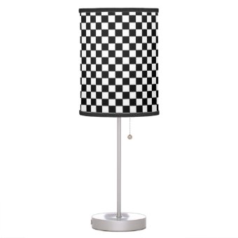 Black&White Checkered pattern Table Lamp | Zazzle