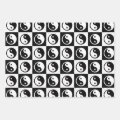 Black White Checkered Yin-yang Zen Block Print Wrapping Paper Sheets ...