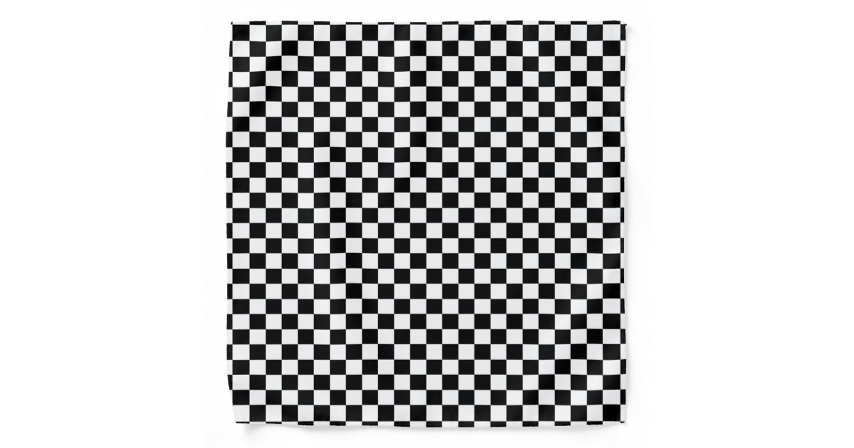 Black & White Checks Checkered Bandana | Zazzle