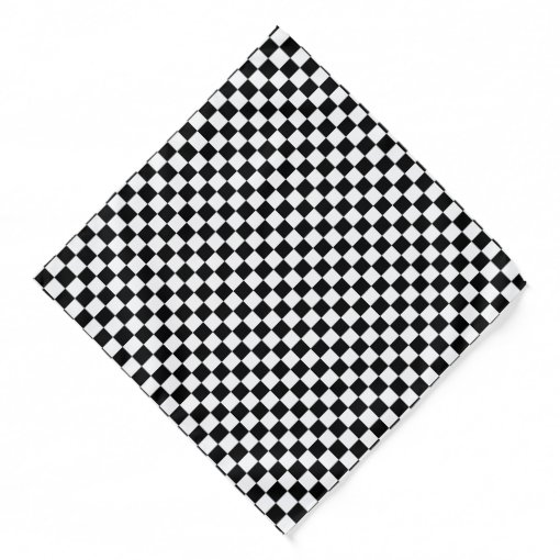 Black & White Checks Checkered Bandana | Zazzle