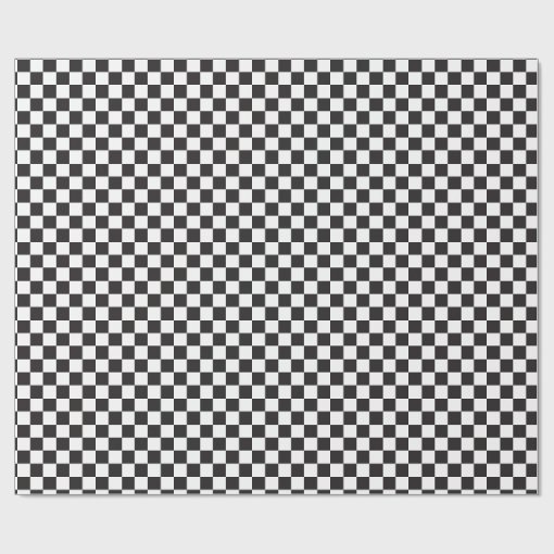 Black & [White] Checks Small Checkerboard Checkers Wrapping Paper | Zazzle