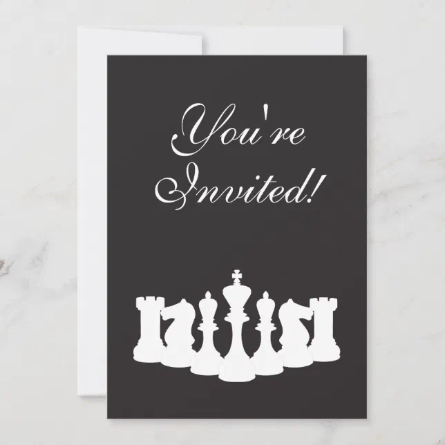 Black & White Chess Birthday Party Invitation | Zazzle