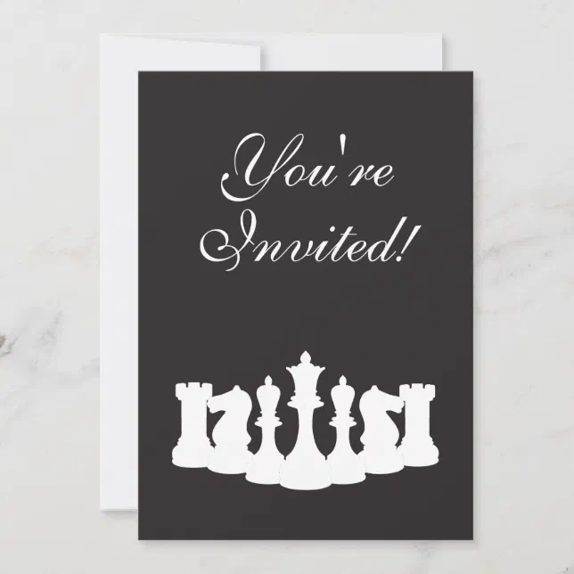 Black & White Chess Birthday Party Invitation | Zazzle