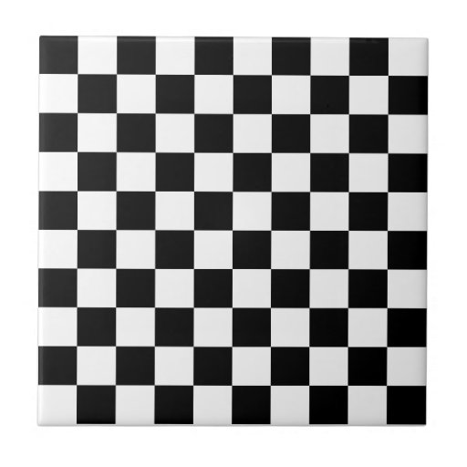 Black & White Chess Board Pattern Tiles | Zazzle