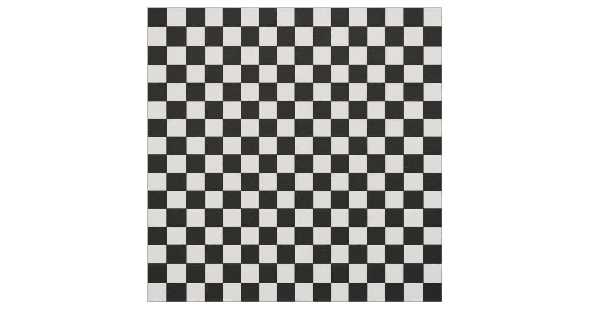 Black & White Chess Pattern Fabric | Zazzle