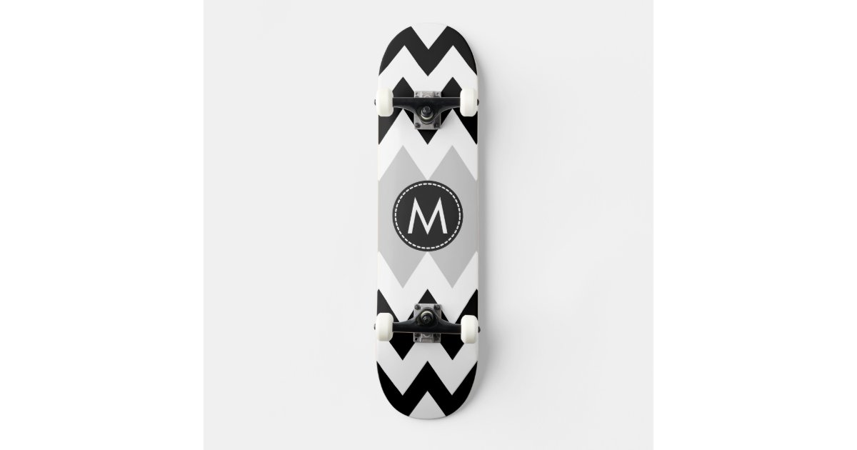 Black White Chevron Pattern Skateboard Deck | Zazzle