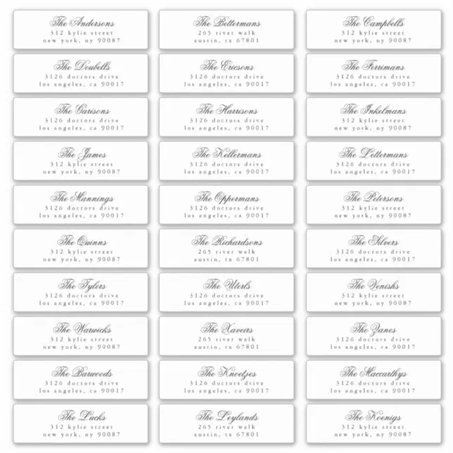 Black White Classic Calligraphy Address Guest Sticker | Zazzle