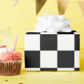 Black White Classic Checker Checkered Flag Wrapping Paper | Zazzle