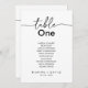 Black White Classic Table Number 1 Seating Chart | Zazzle