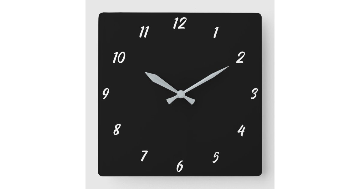 Black White Classy Elegant Custom Color Gift Square Wall Clock | Zazzle