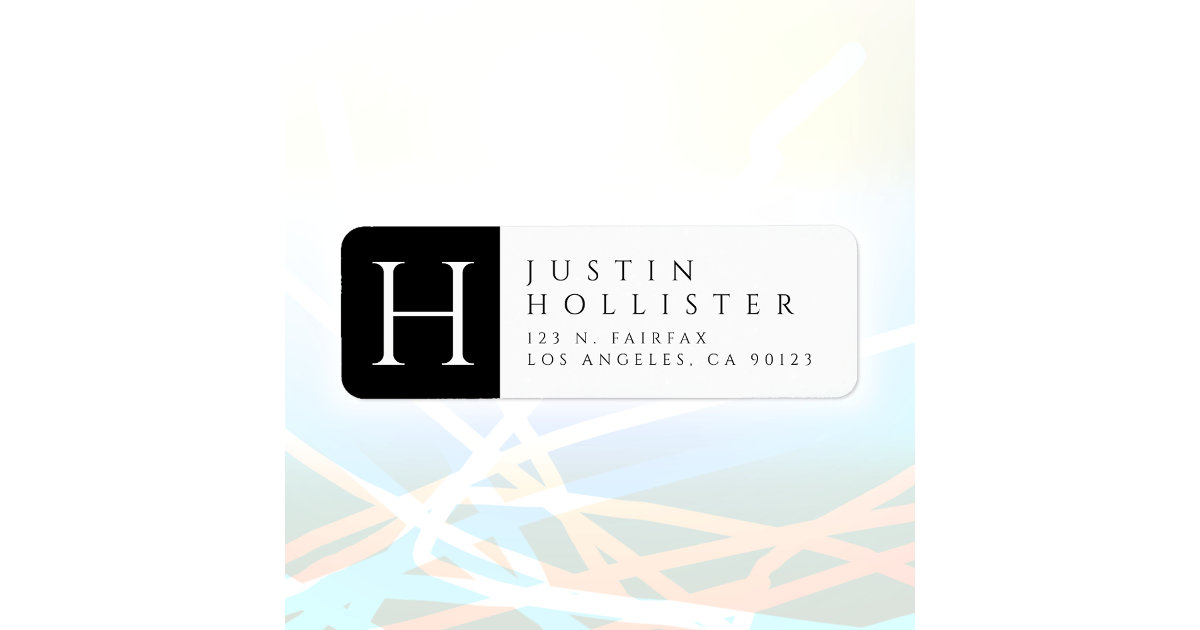 Black & White | Classy Return Address Label | Zazzle