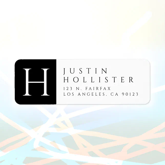 Black & White | Classy Return Address Label | Zazzle