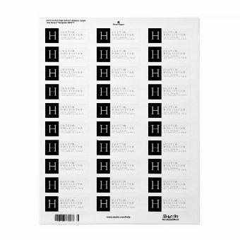 Black & White | Classy Return Address Label | Zazzle