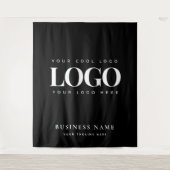 Black White Company Business Logo Event Backdrop | Zazzle