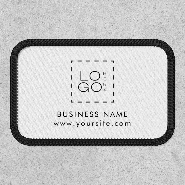 Black White Company Custom Square Business Logo Patch | Zazzle