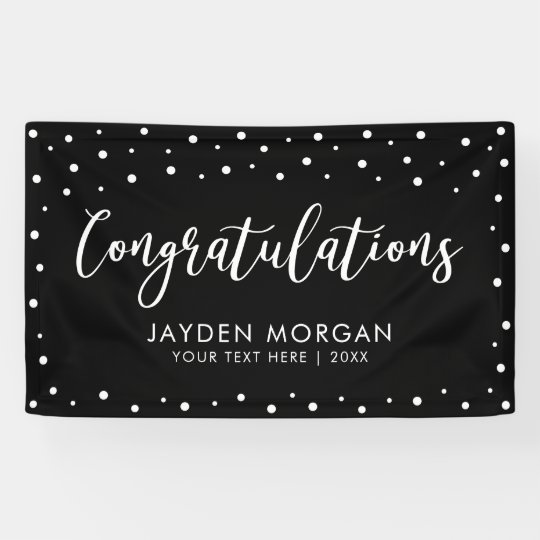 Black & White | Congratulations Party Event Banner | Zazzle.com