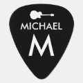 black & white cool modern guitarist photo guitar pick | Zazzle