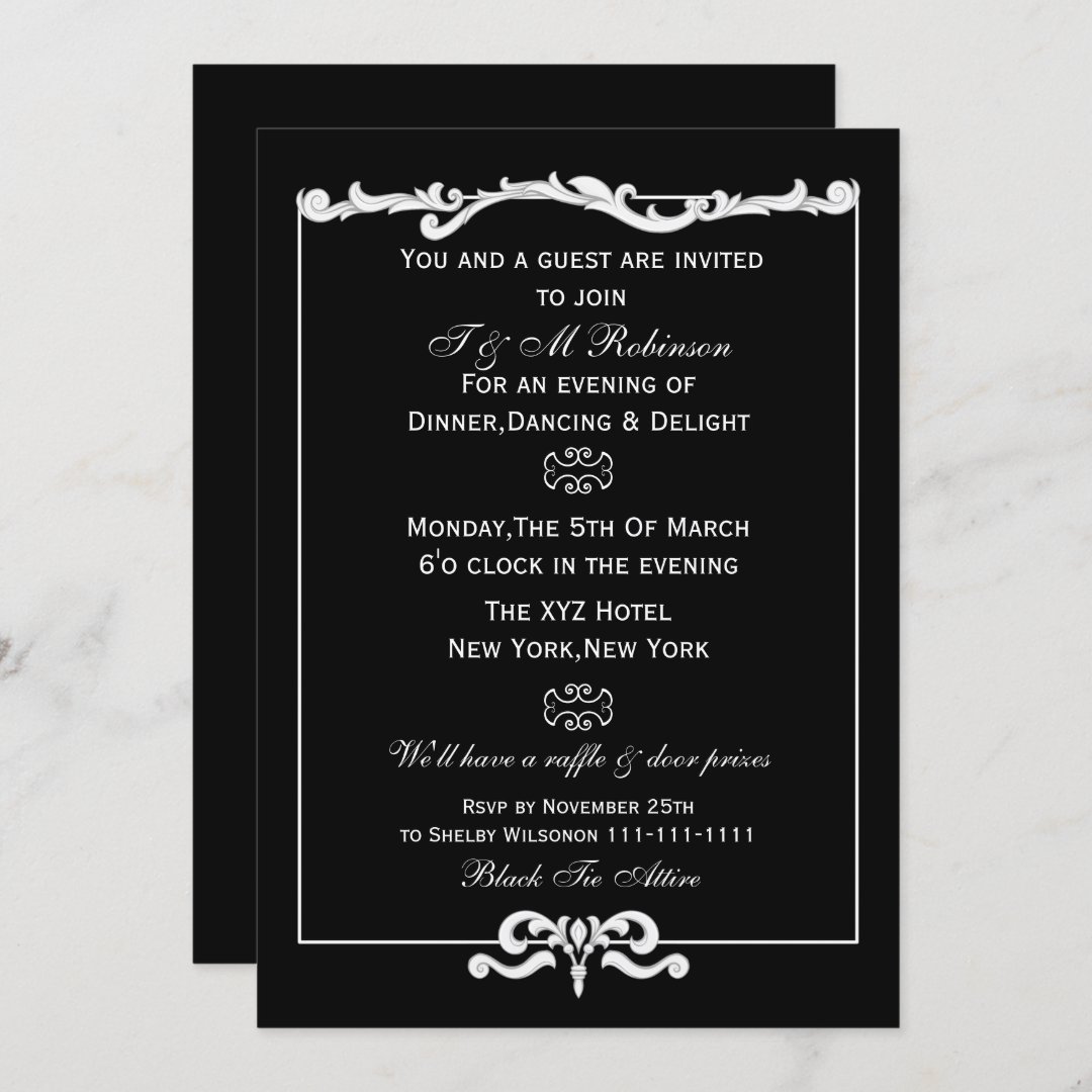 black white corporate event invitations | Zazzle black white corporate event invitations | Zazzle